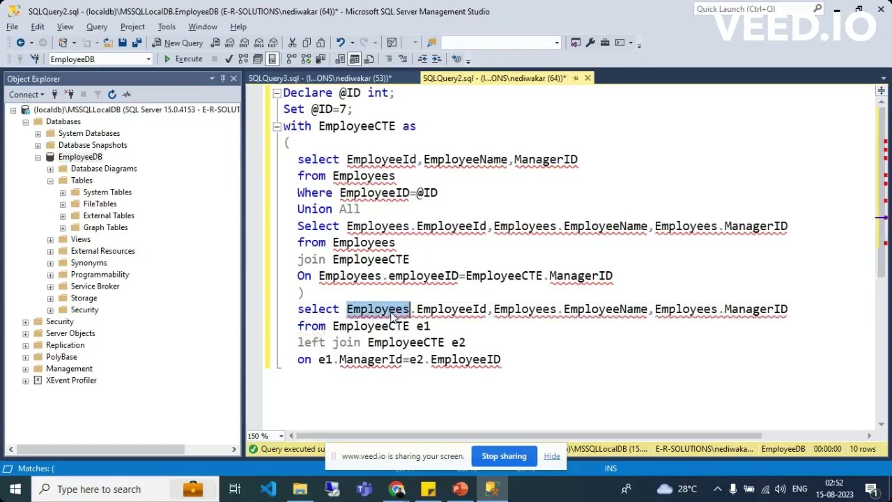 Part-9) SQL query to get organization hierarchy| Sql Tutorials for beginner| SQL interviews