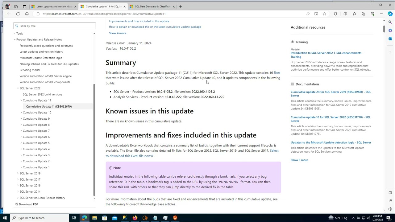 SQL Server Cumulative Updates
