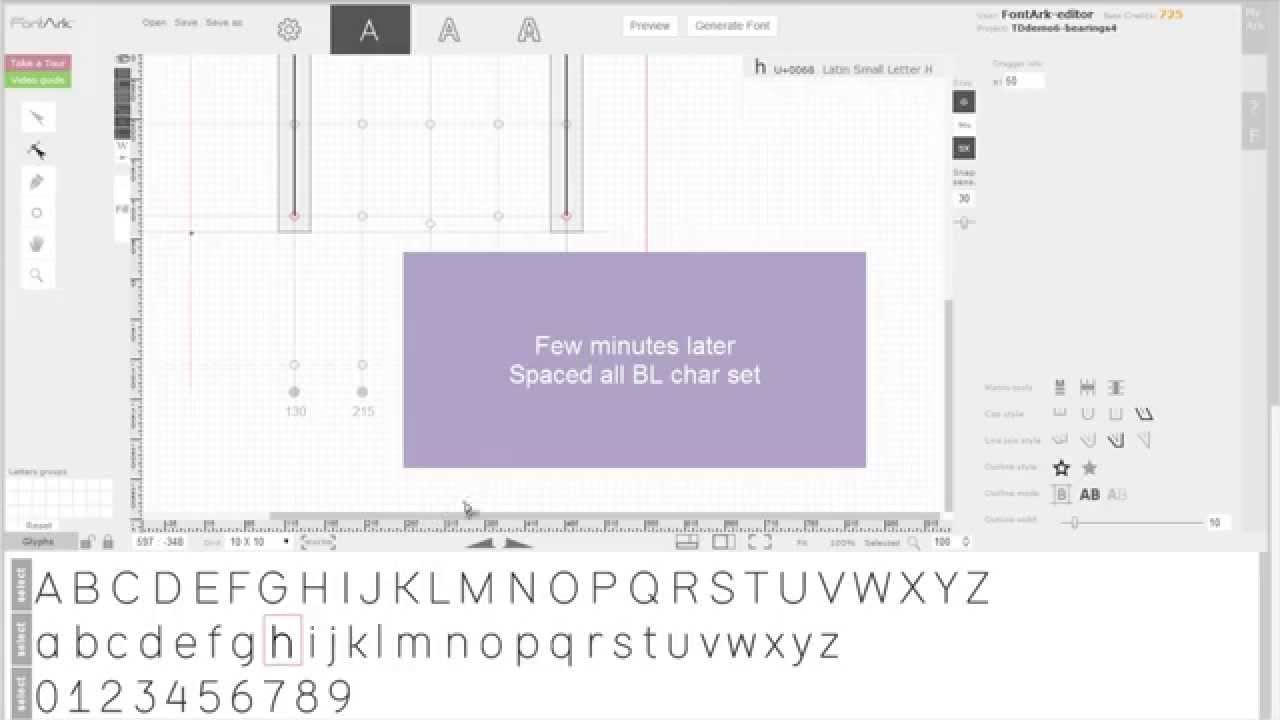 Fontark - TypeDrawers spacing demonstration