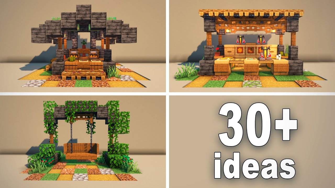 30+ Minecraft OUTDOOR Build Hacks for Village | Tutorial - Minecraft ...