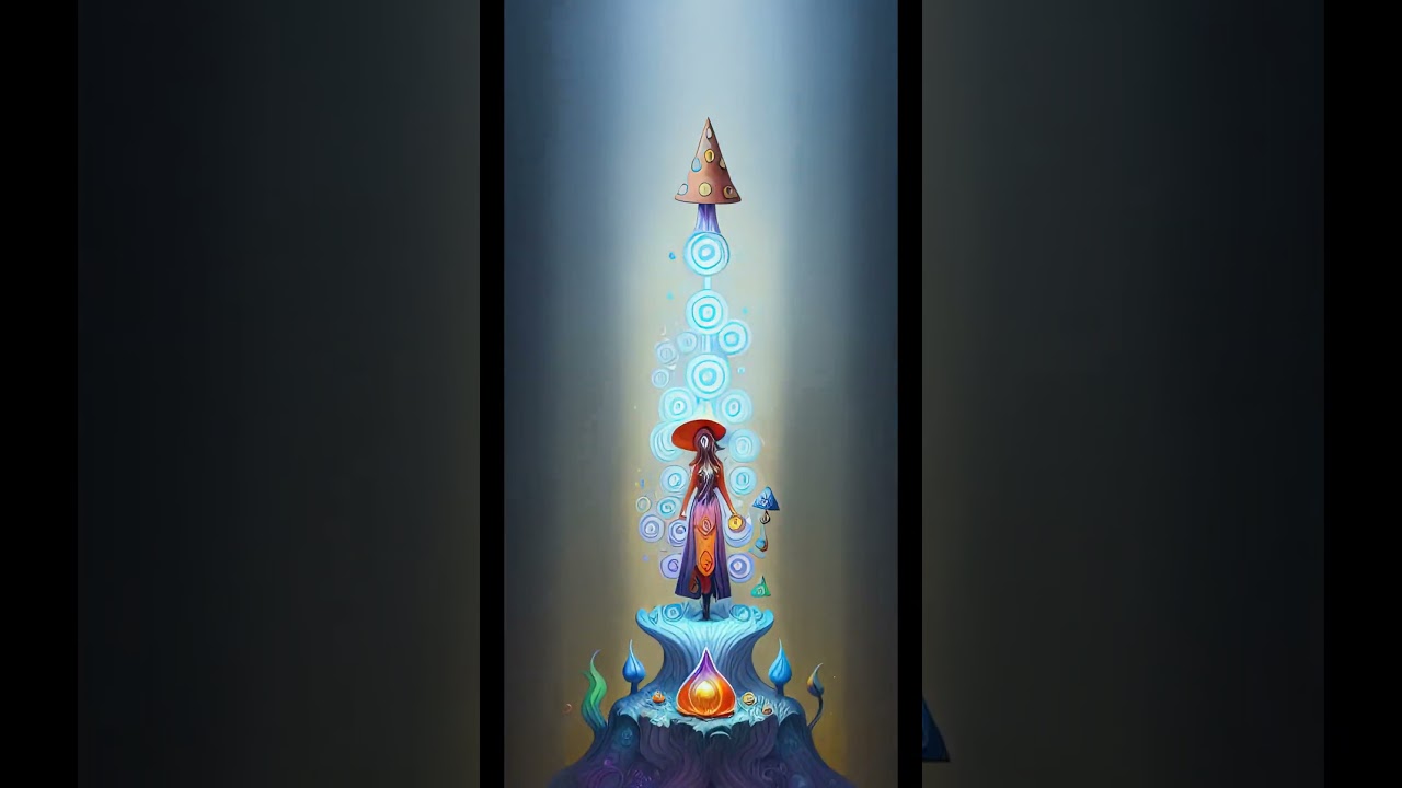 magical mushroom witch |  Ai art | trippy visuals | spiritual artwork | psychedelic | #shorts