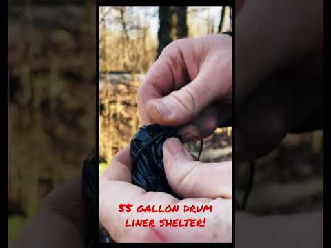 55 Gallon Drum Liner Shelter! #Bushcraft #Woodcraft