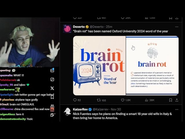 "That was my word": xQc claims he invented the term "brain rot" after ...