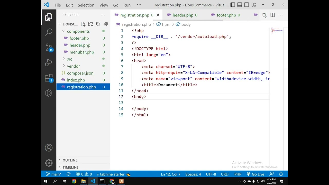 php project skeleton 02 projectStructure