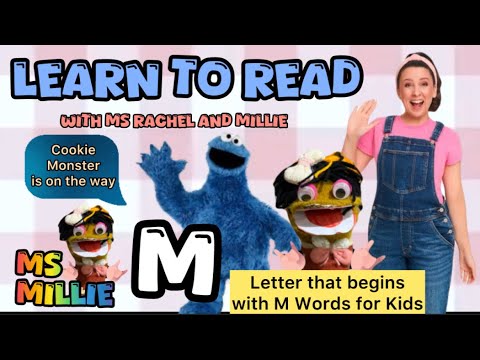 Learn letter M words for kids with Ms Millie and Ms Rachel | #rachel #cookiemonsters #education