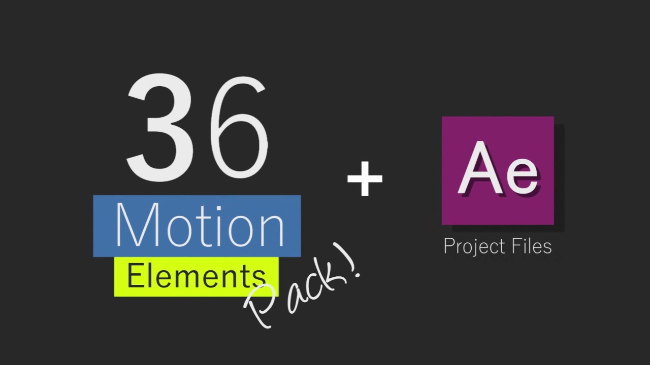 36 Motion graphic elements pack + AE Project file