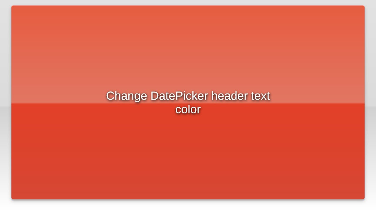 Change DatePicker header text color