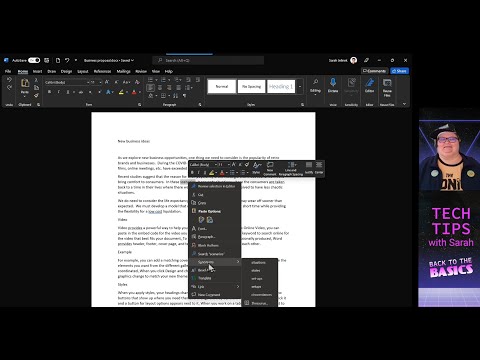 Tech Tips with Sarah Episode 18: How to use the Thesaurus in Word