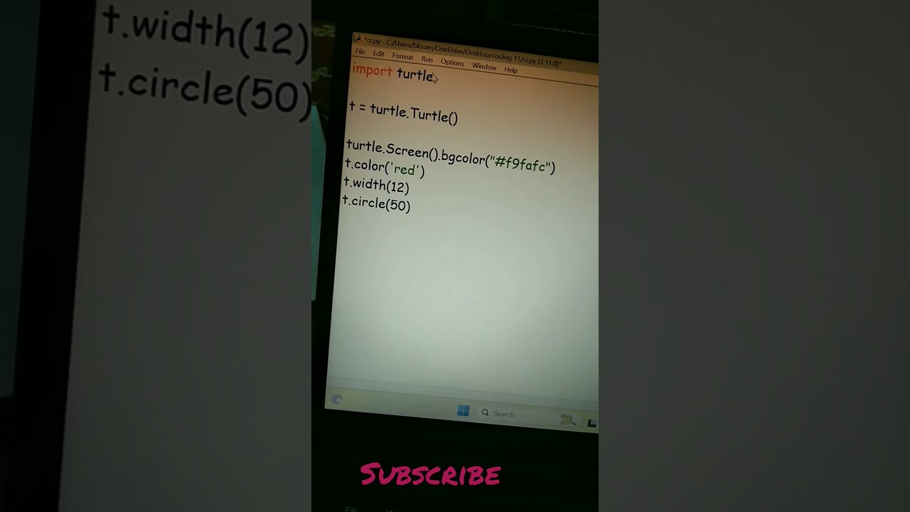 circle ⭕ using python #idle #coding #python #viral #pythonprogram #computerscience #logodesign