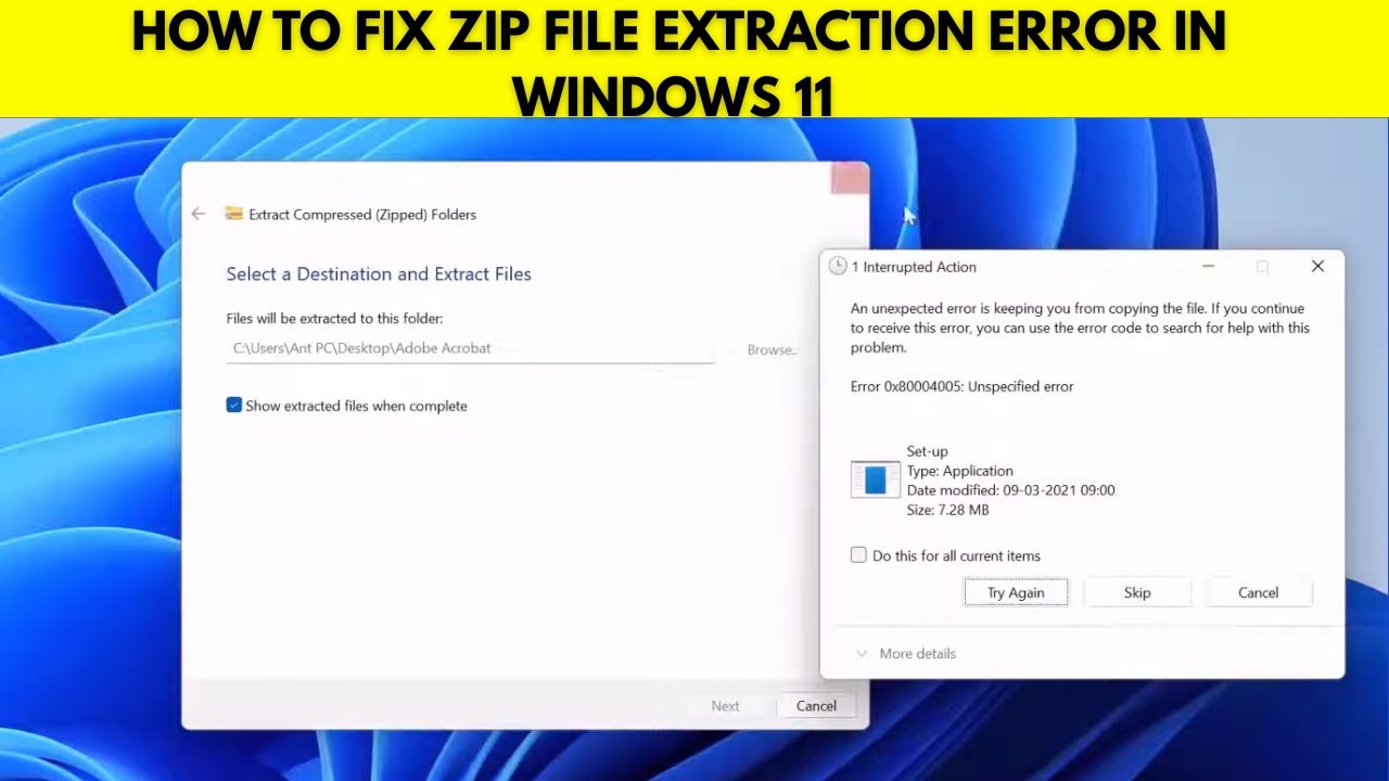 How to Fix ZIP File Extraction Error in Windows 11 (Easy Method)