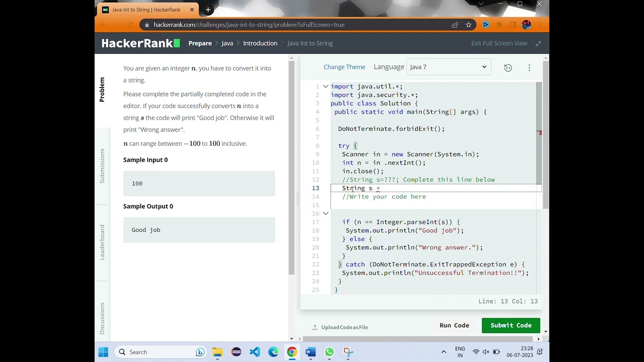 Java Int to String | Hackerrank Java Solutions #11 #hackerranksolution
