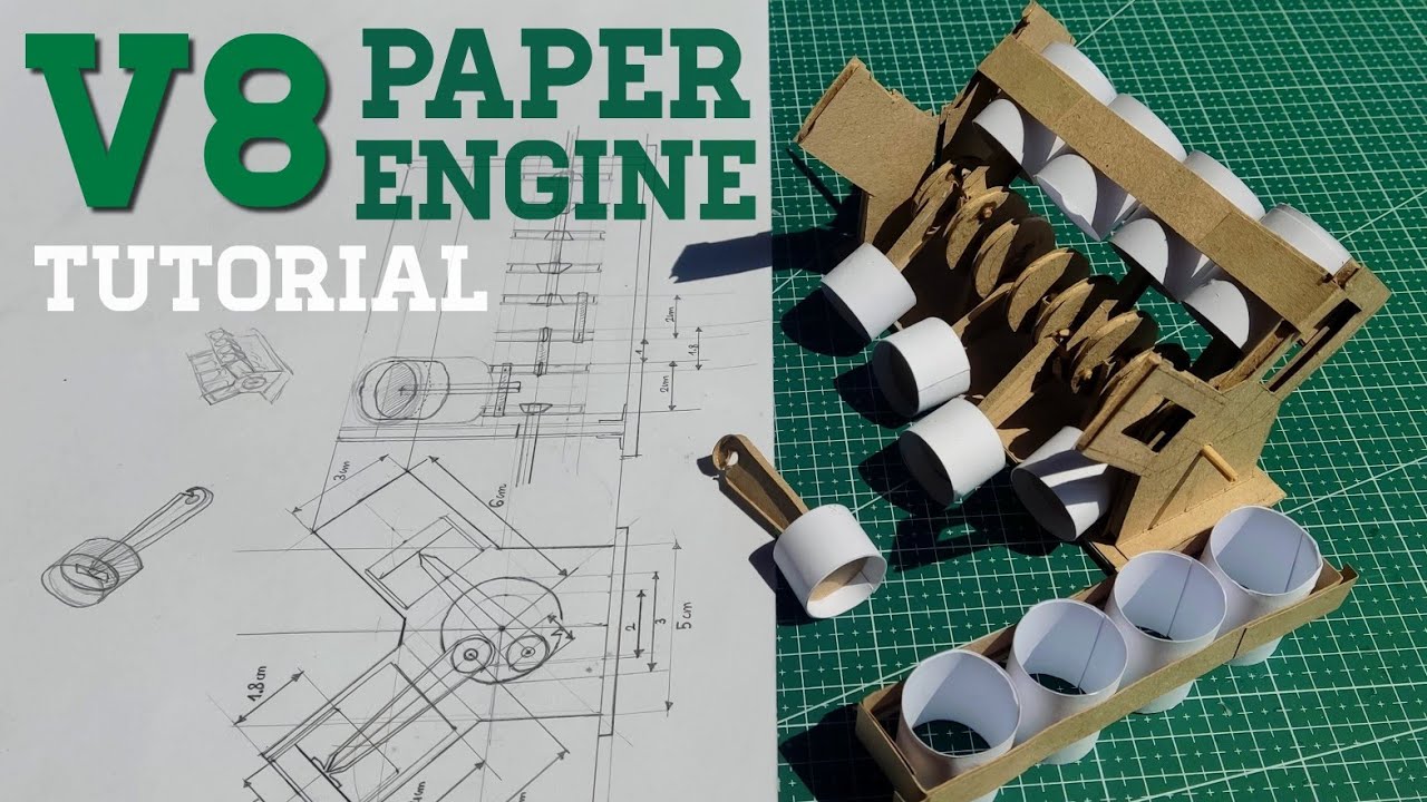 How To Make V8 Paper/Cardboard Engine