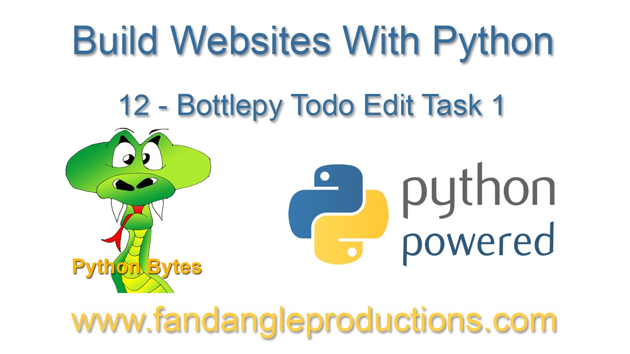 Python Web Frameworks: 12 Bottle Edit Task 1