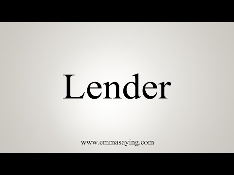 How To Say Lender