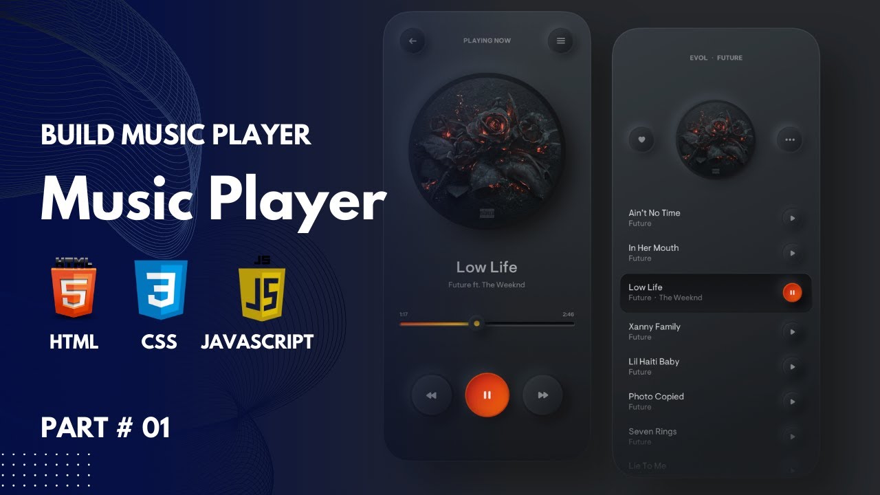 Build a Music Player with HTML, CSS & JavaScript – Full Step-by-Step Tutorial! 🎵🔥 Part #01