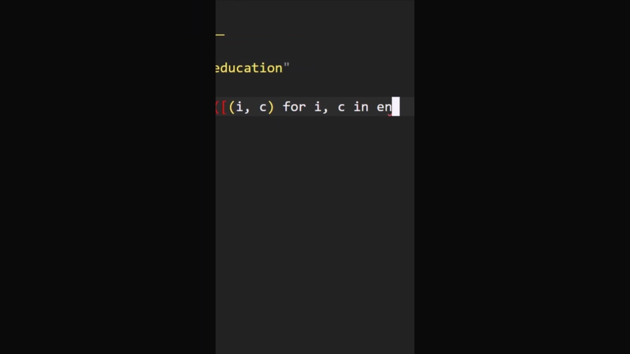 Pair each vowel with its index in Python  #coding #python #programming