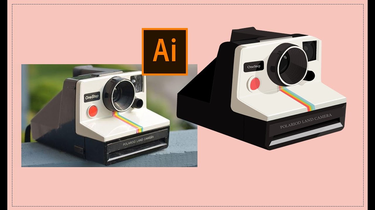 Illustrator Speedart | Flat Design vintage camera