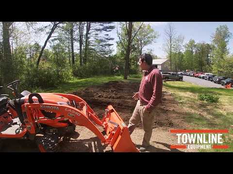 Kubota BX23S Compact Tractor w/ Land Pride RTA1250 Tilling for a Garden