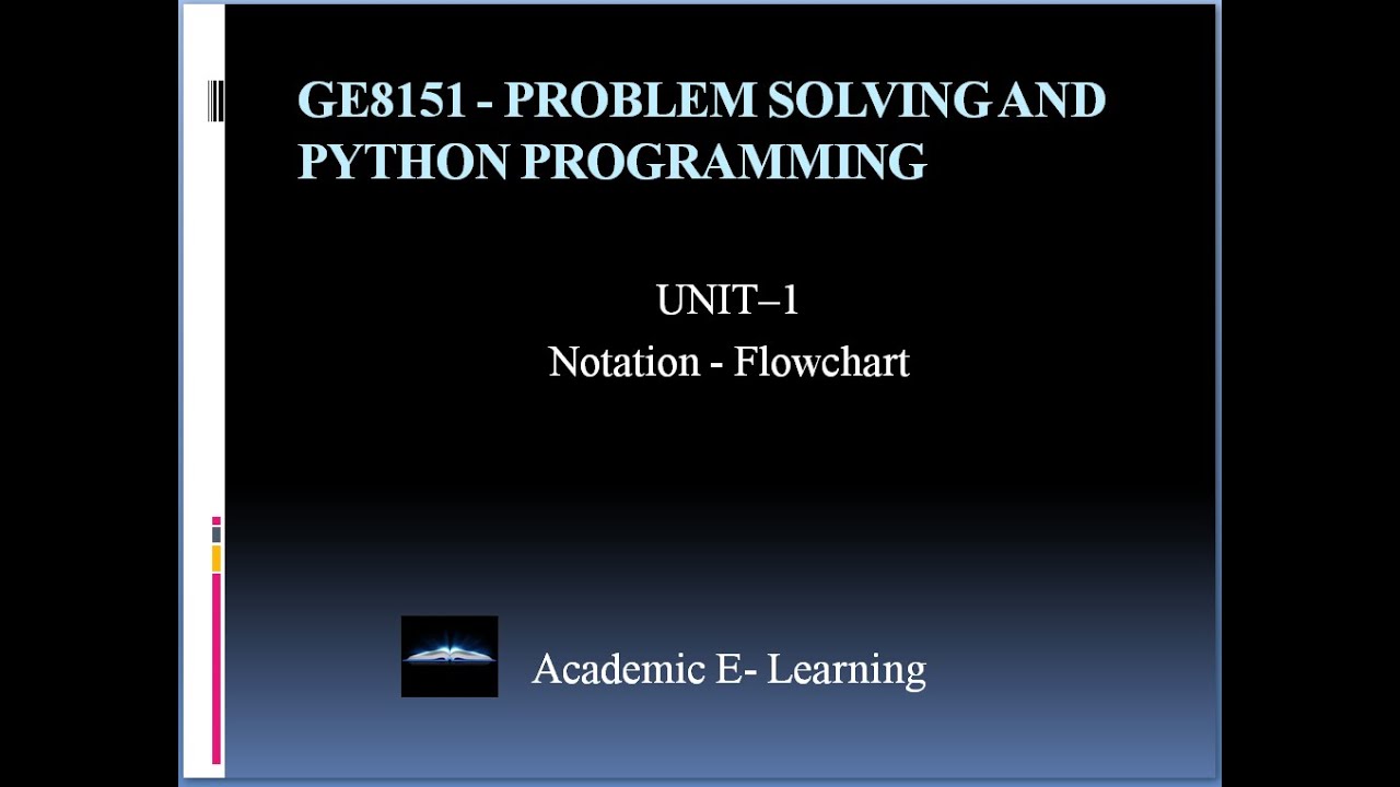 Lec-03 | Notation - Flowchart | Unit -1 | GE8151 Problem Solving and Python Programming