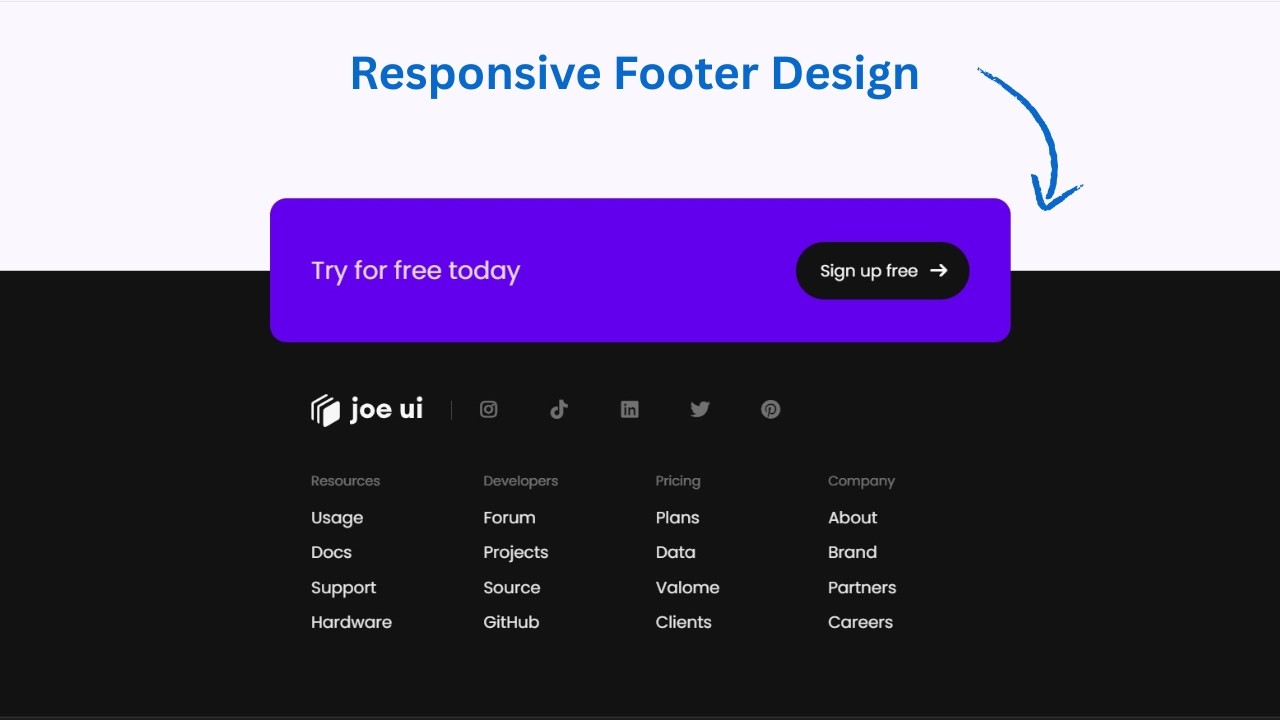 Responsive Footer Design using HTML & CSS | Modern Website Footer Tutorial