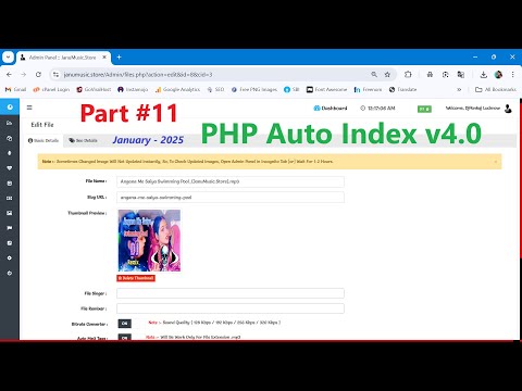 Auto Index Script v4.0 {2025} How to Edit Website Page Slug URL Backlink Part #11 | PHP Version 7.4