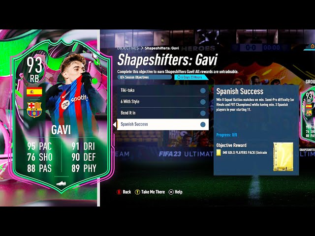 Gavi Shapeshifters Objective set: FIFA 23 Gavi Shapeshifters Objective ...