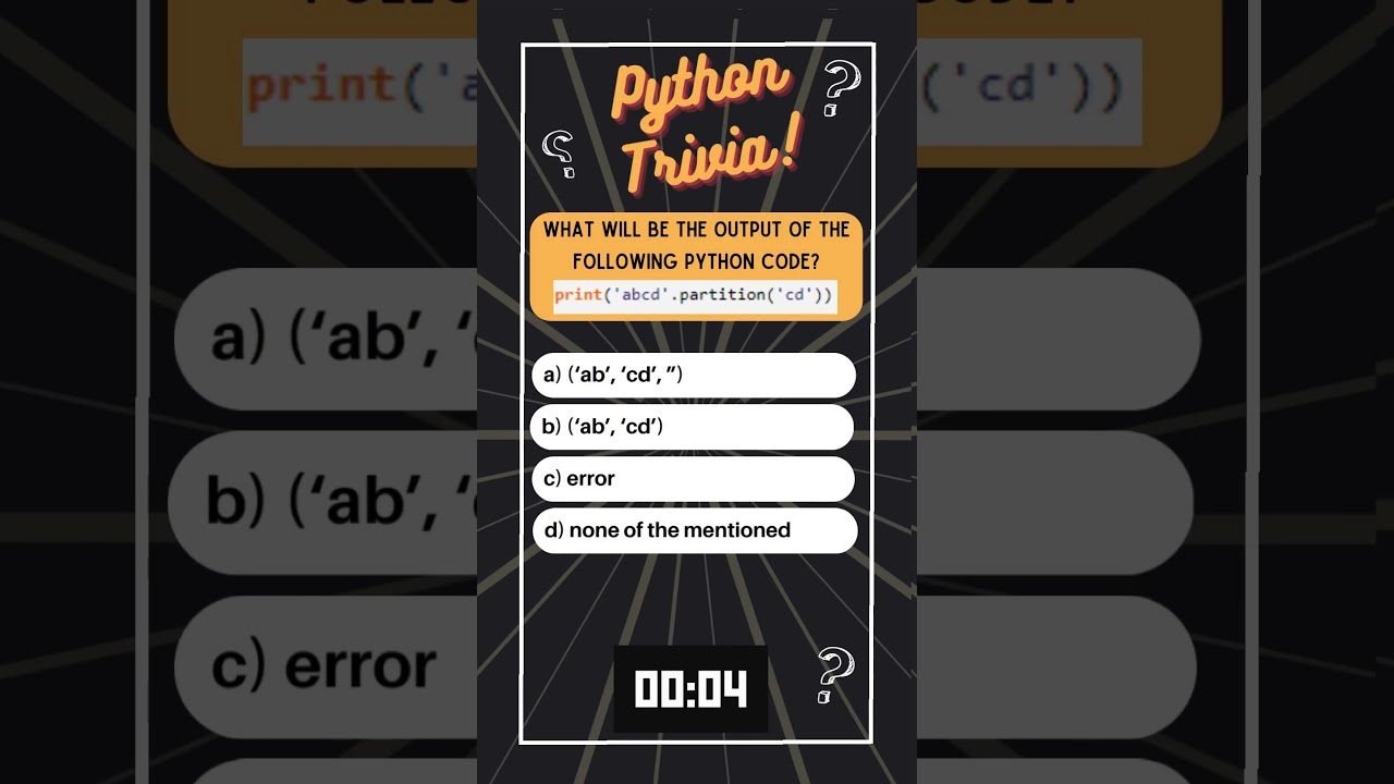 Python Trivia   String 110 #coding #python #techcommunity #shorts #trending #viral #datascience