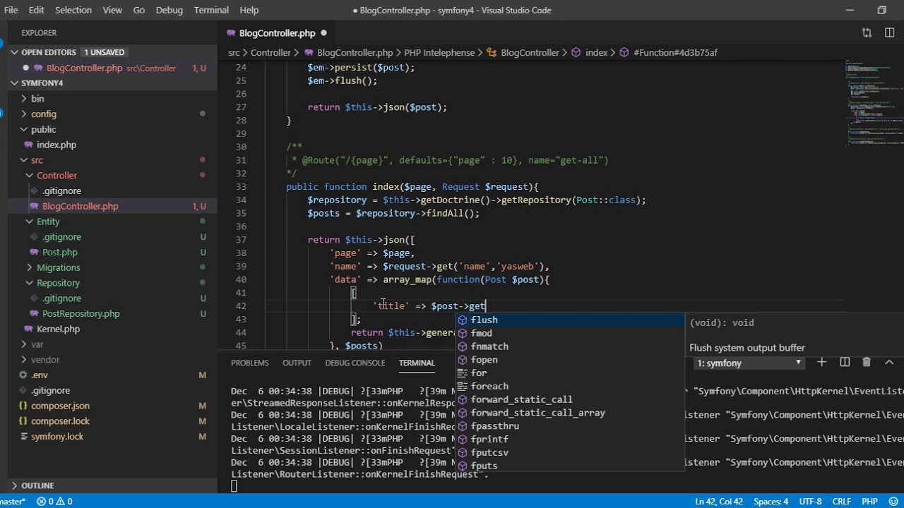 symfony ep6 Get data from database