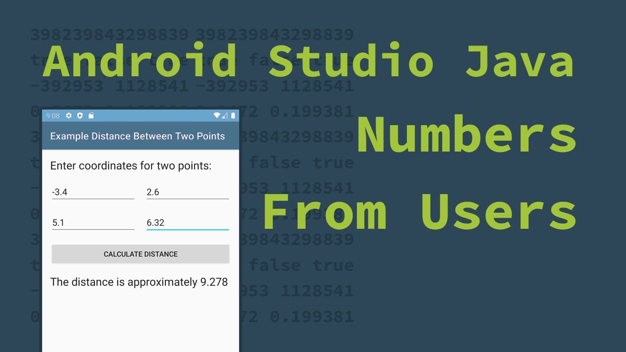 Android Java - Getting Numbers from the User