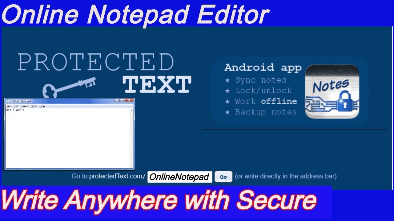 Online notepad editor