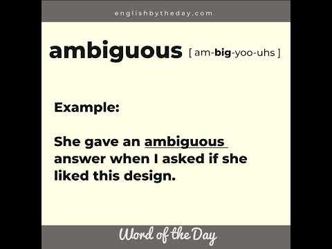 Word of the Day: Ambiguous