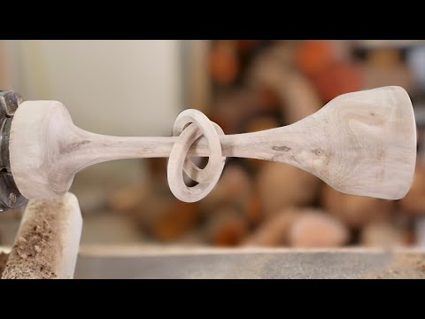 Wood Turning Impossible Connected Rings