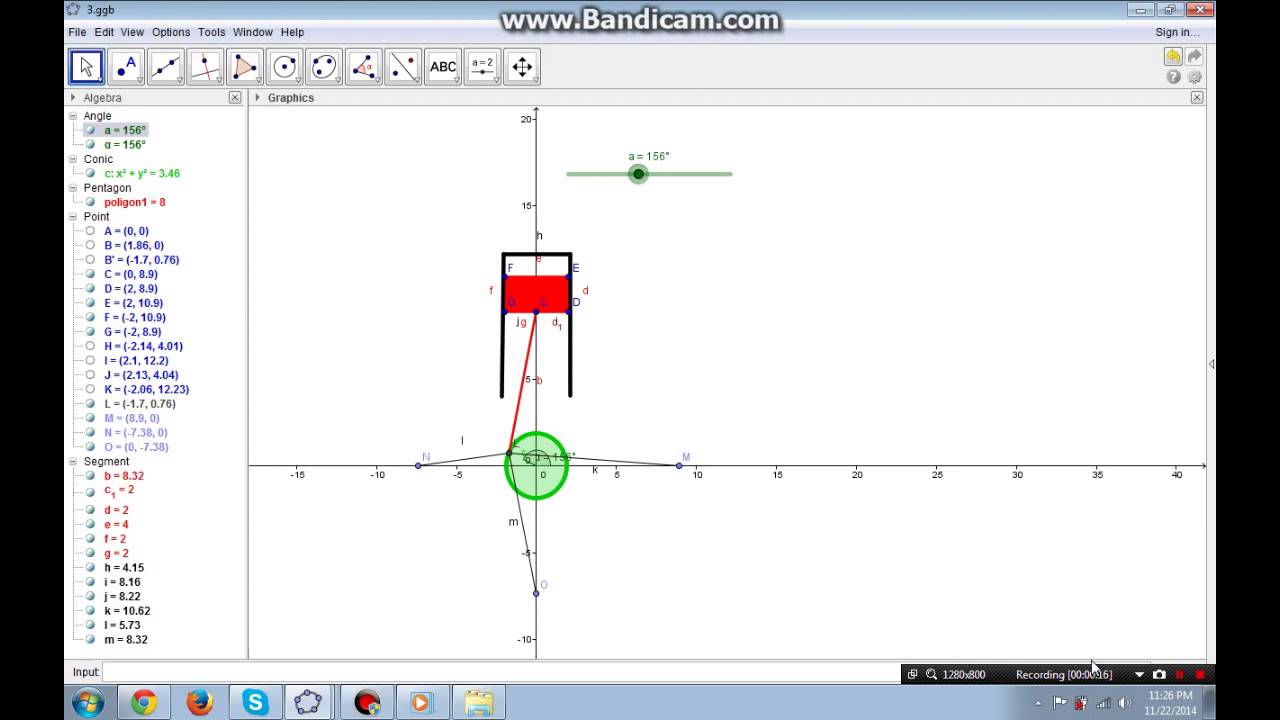 Radial Engine animated in GeoGebra