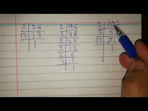 HCF of 26 , 96 , 102 by Prime Factorization Method