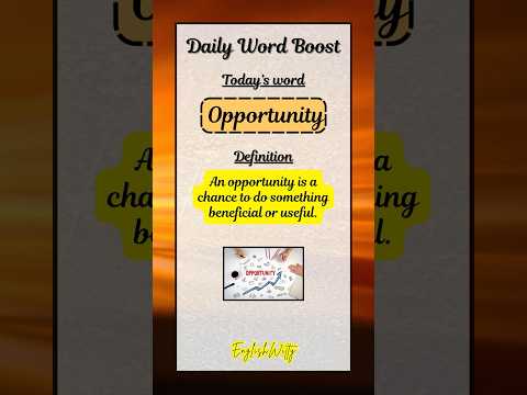 💬 What does “opportunity” mean in English❓ #englishvocabulary #english #englishshorts #shorts