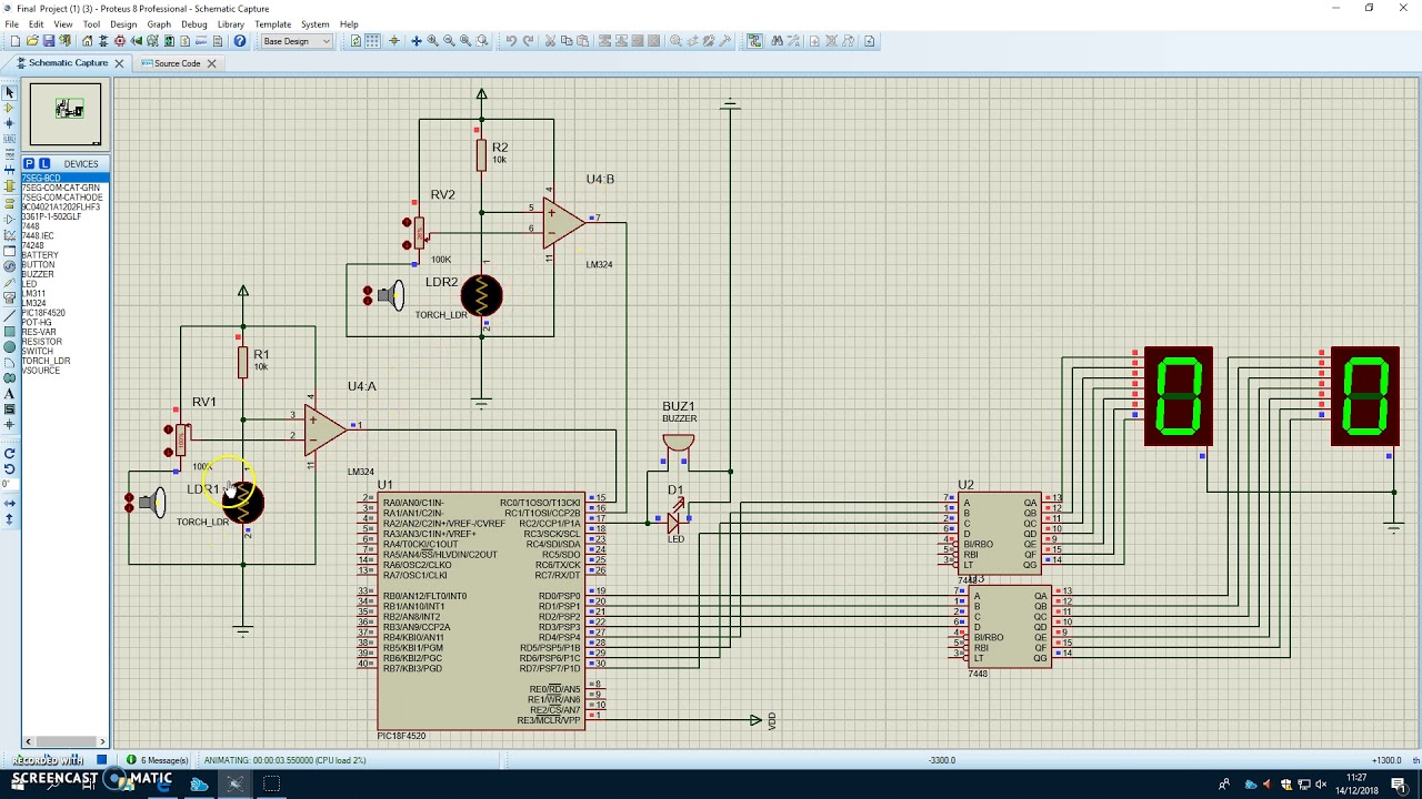 102SE Final Project Group 24 Proteus simulation