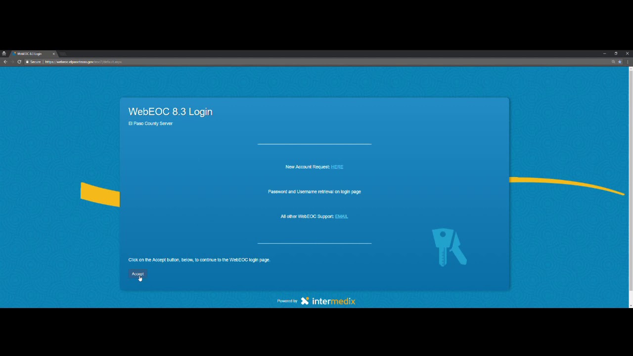 WebEOC PasswordUsernameReset
