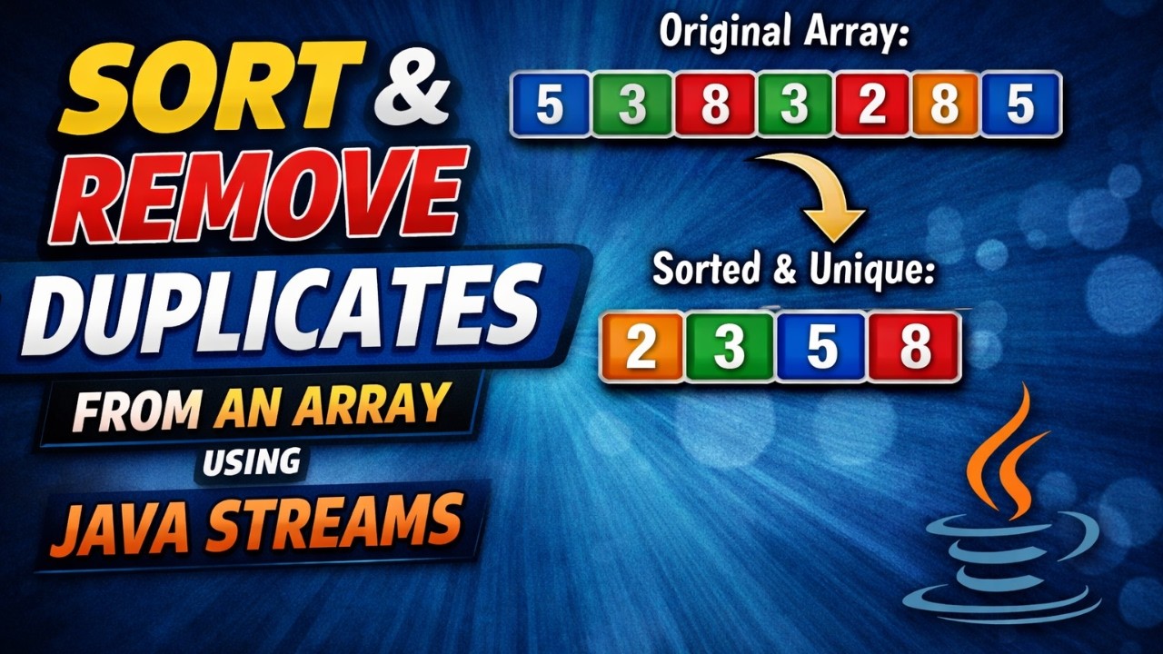 Sort and Remove Duplicates from an Array Using Java Streams | Java Interview Program