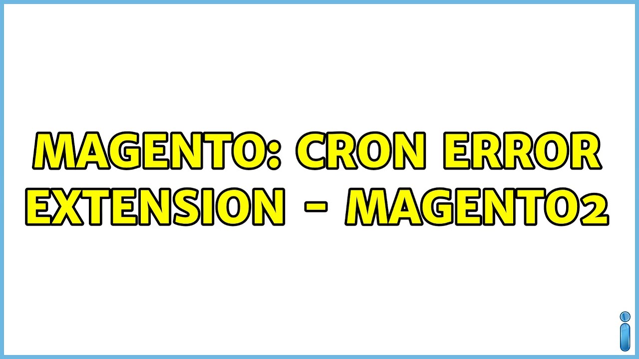 Magento: Cron error extension - Magento2 (2 Solutions!!)