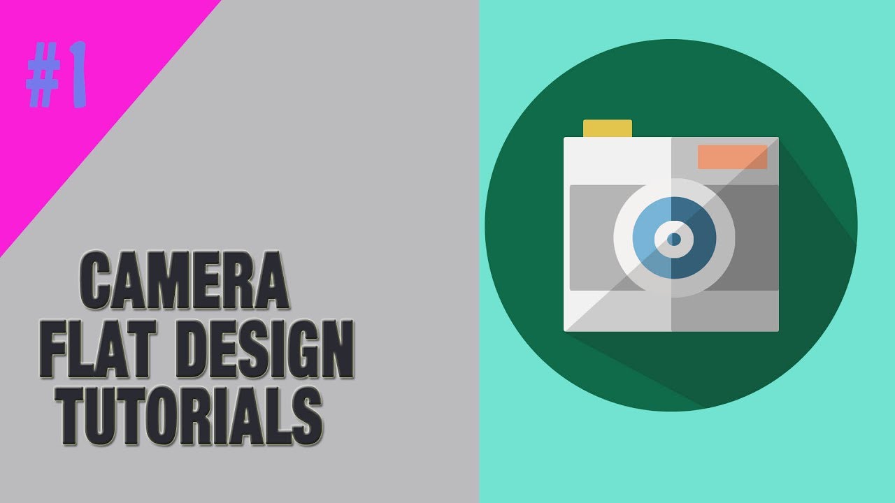 Camera Icon Flat Design | UI Design Tutorials