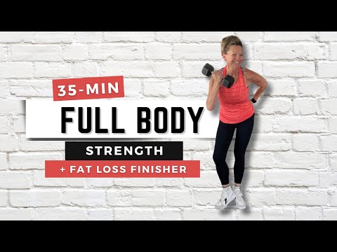 35-MIN FULL BODY STRENGTH + FAT LOSS, All Standing, With Weights, Home Workout