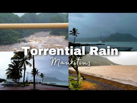 Heavy Torrential Rain in Mauritius | Raining in SSR Airport | Mahebourg Waterfront | Floods in roads