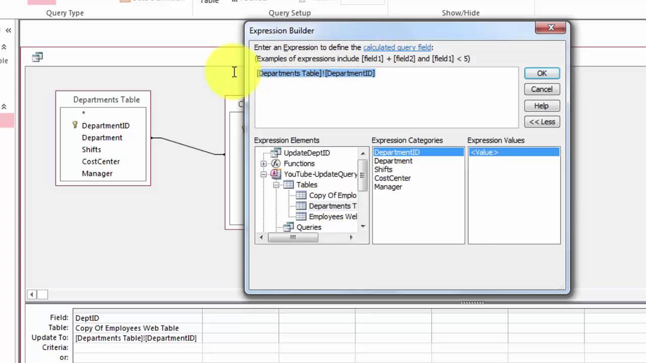 Using Update Queries in an Access Database