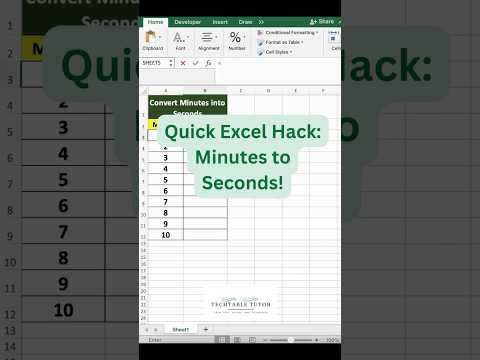 Excel Tip- Convert Minutes to Seconds in Excel #shorts #excel