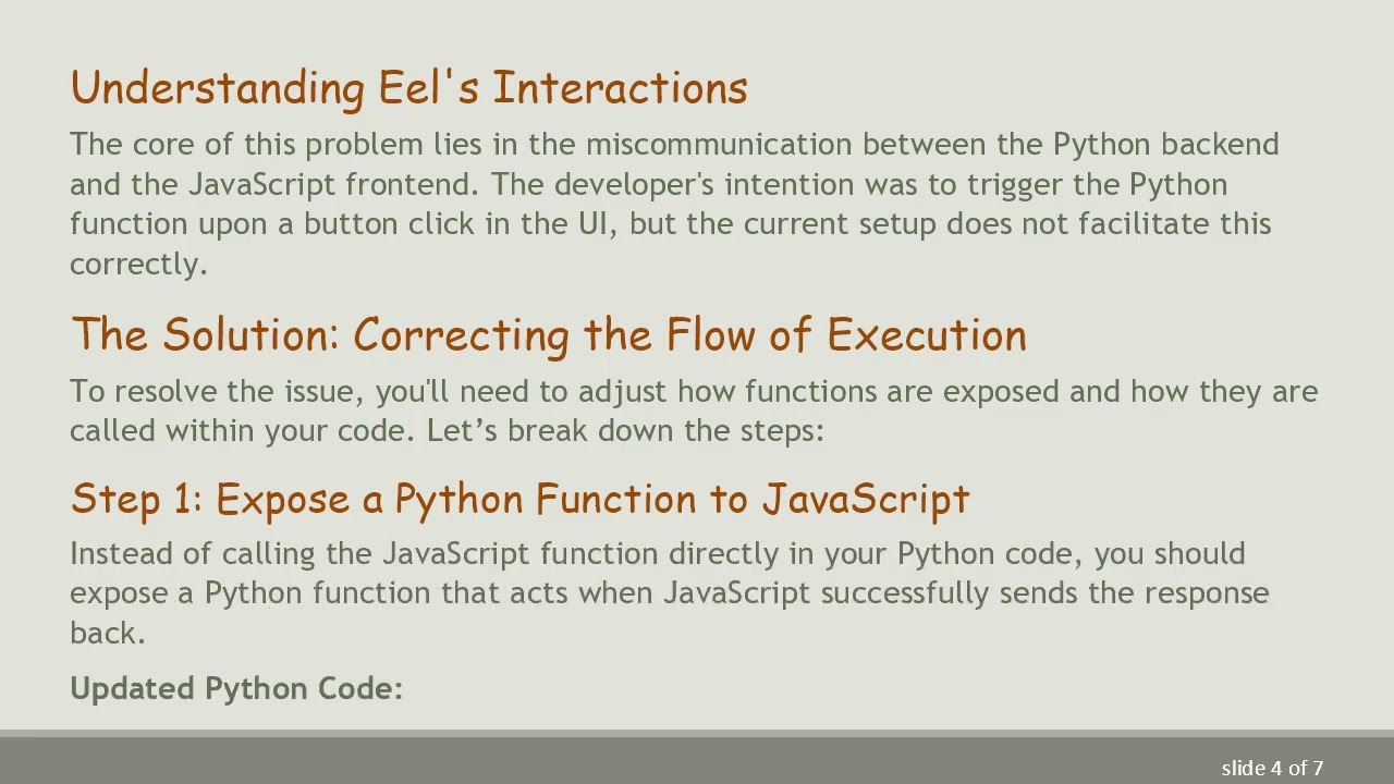 Solving the Issue of JavaScript Running Prematurely in Python Eel