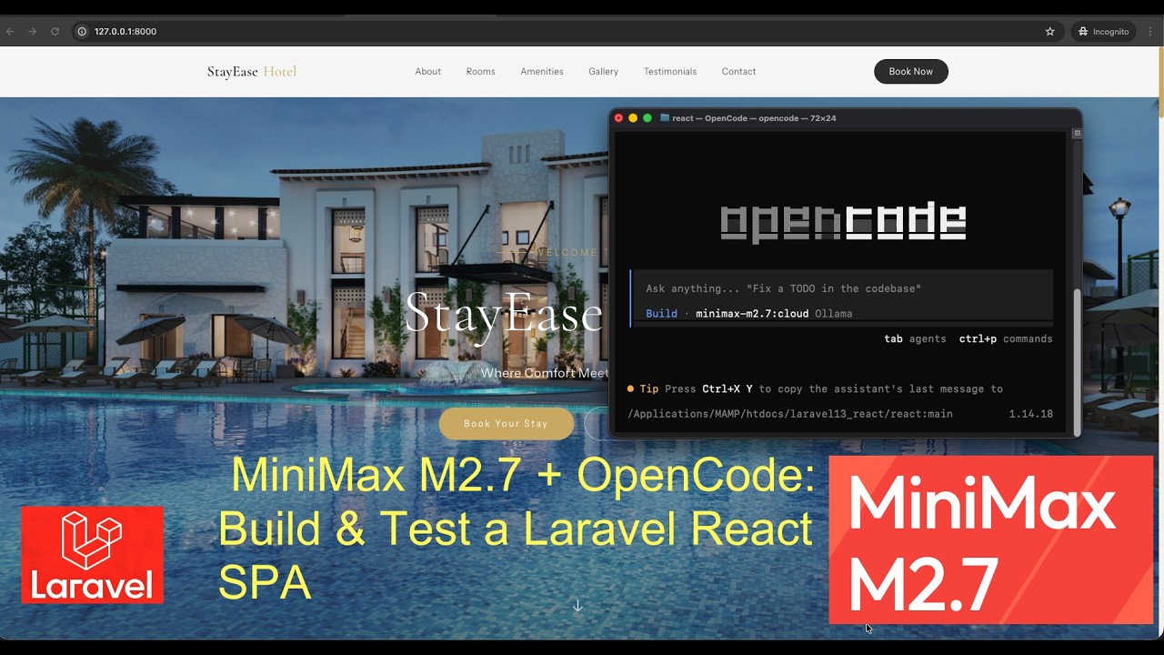 MiniMax M2.7 + OpenCode: Build & Test a Laravel React SPA