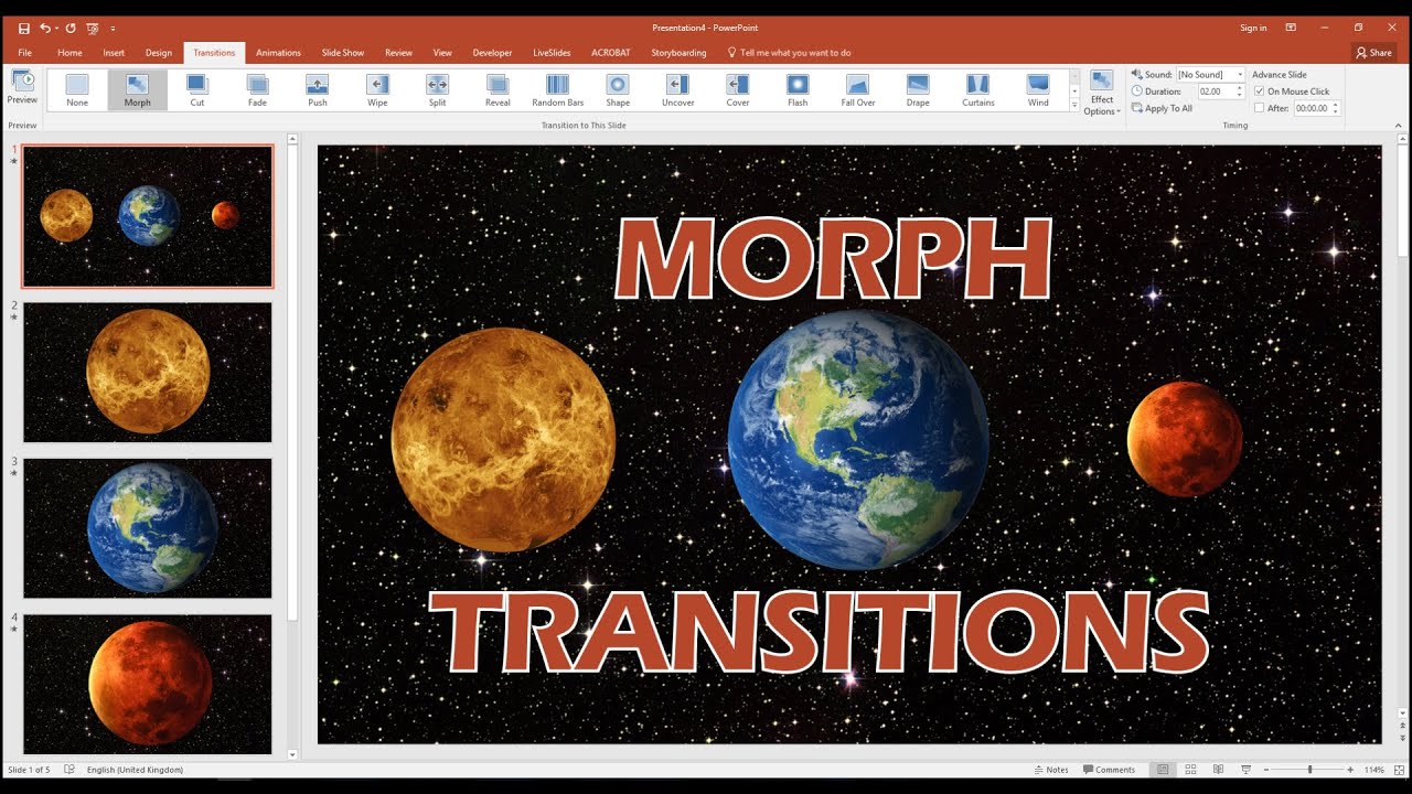 Use The Morph Animation Effect In PowerPoint