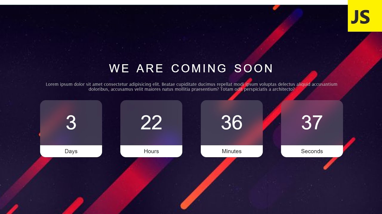 Advanced Countdown Timer making with only HTML, CSS & JavaScript || With Source Code