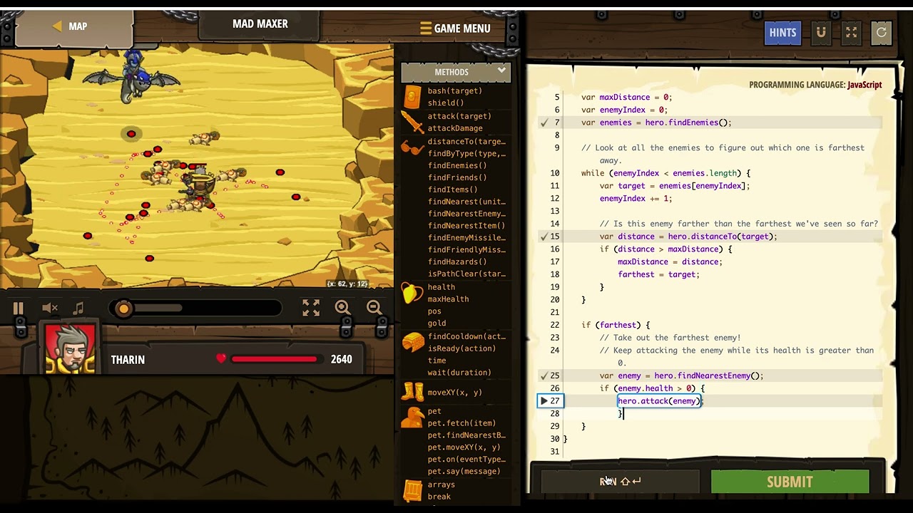 CodeCombat - Mad Maxer - JavaScript
