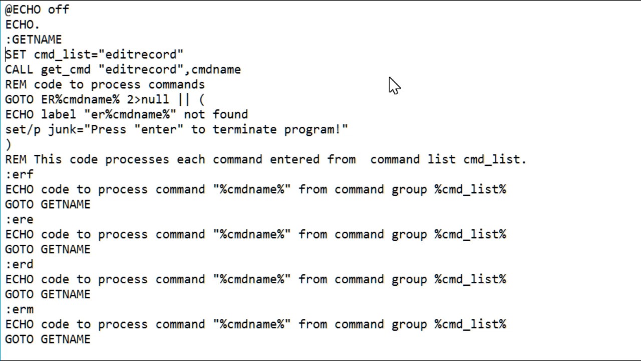 Create & Execute Windows Command Files   Using The Command Input Function